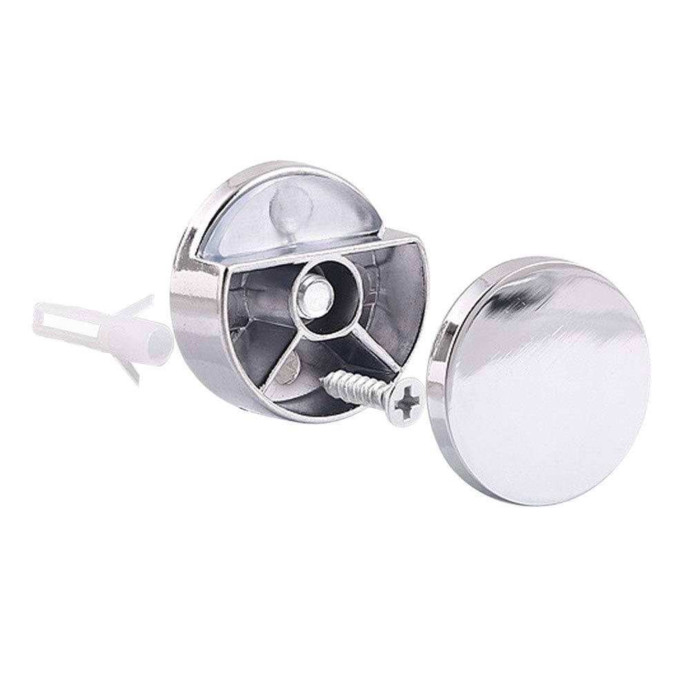 Wide Mirror Clip Set,Glass Shelf Bracket 4PCS, Polished Chrome