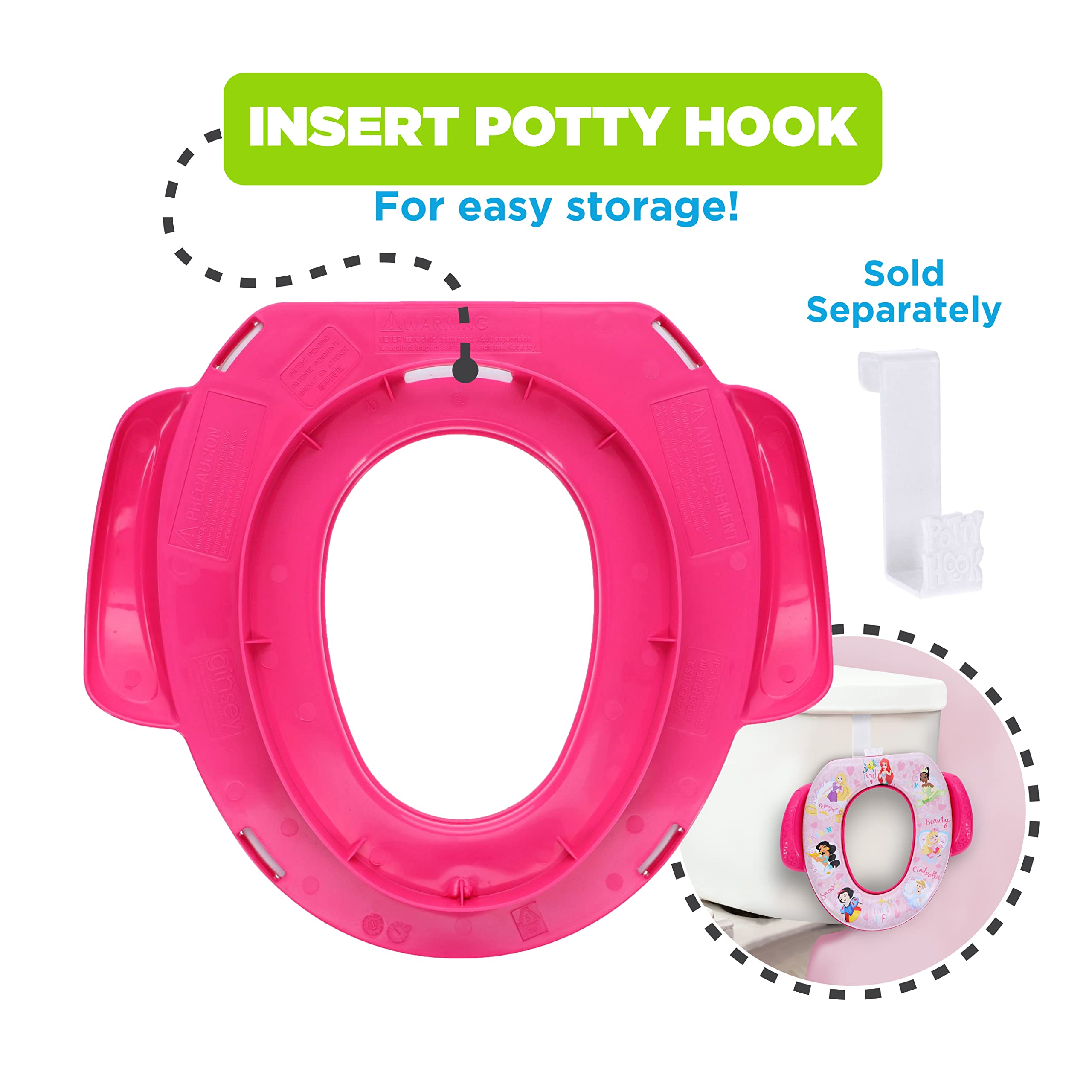 Disney Princess "Loving Life" Soft Potty Seat and Potty Training Seat - Soft Cushion, Baby Potty Training, Safe, Easy to Clean