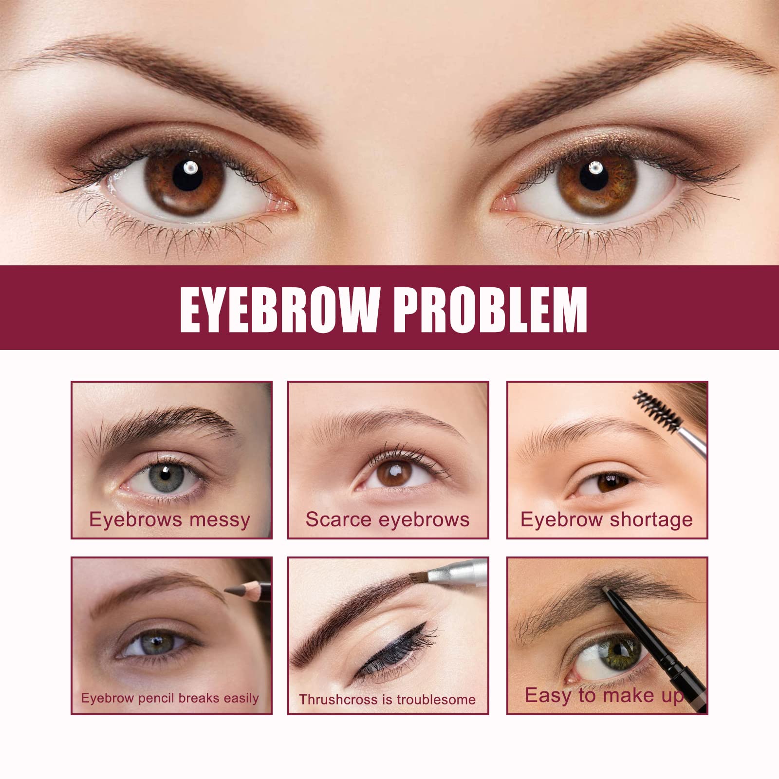 4D Hair Stroke Brow Stamp Brush, Eyebrow Hair Stroke Brush, Realistic Eyebrow Brush, Hair Stroke Eyebrow Brush, 4d Brow Brush, 4d Eyebrow Brush, The Brow Brush Multi-Function Eyebrow Brush