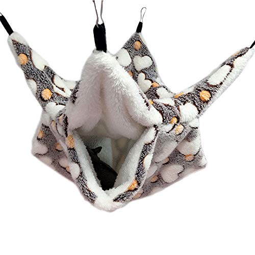 Oncpcare Small Pet Cage Hammock, Bunkbed Sugar Glider Hammock, Guinea Pig Cage Accessories Bedding, Warm Hammock for Parrot Ferret Squirrel Hamster Rat Playing Sleeping