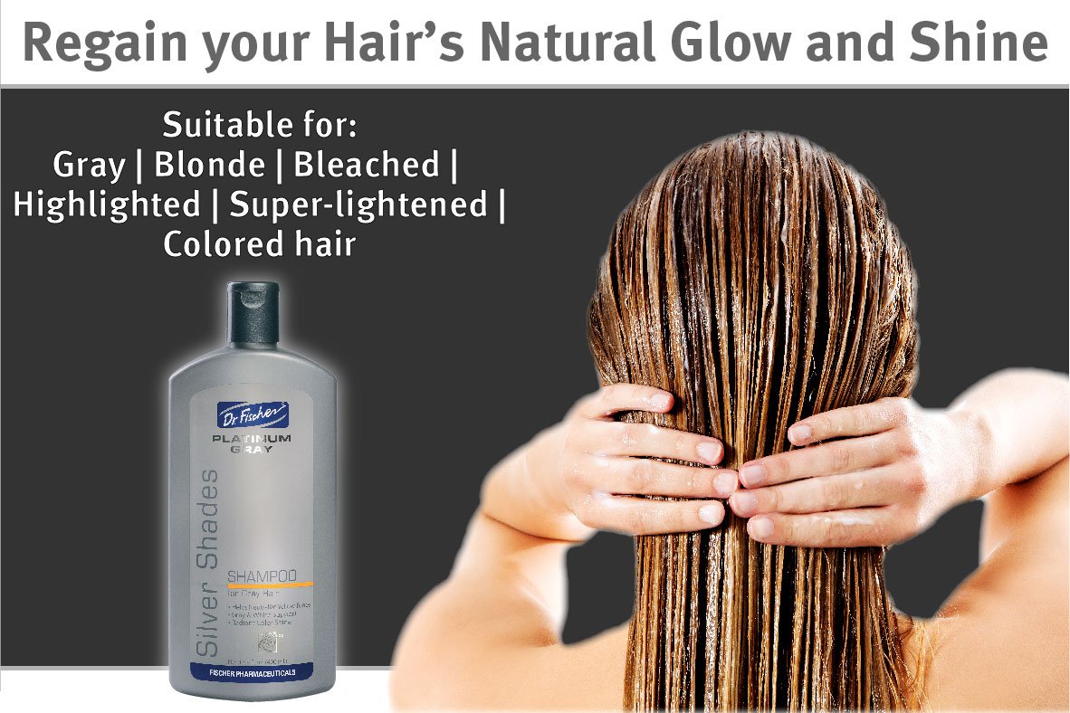 Dr. Fischer Gray Hair Shampoo. Volumizing and Clarifying for Silver Hair, Blonde Hair, Thinning, Colored & Brassy Yellow Tones.13.5 oz