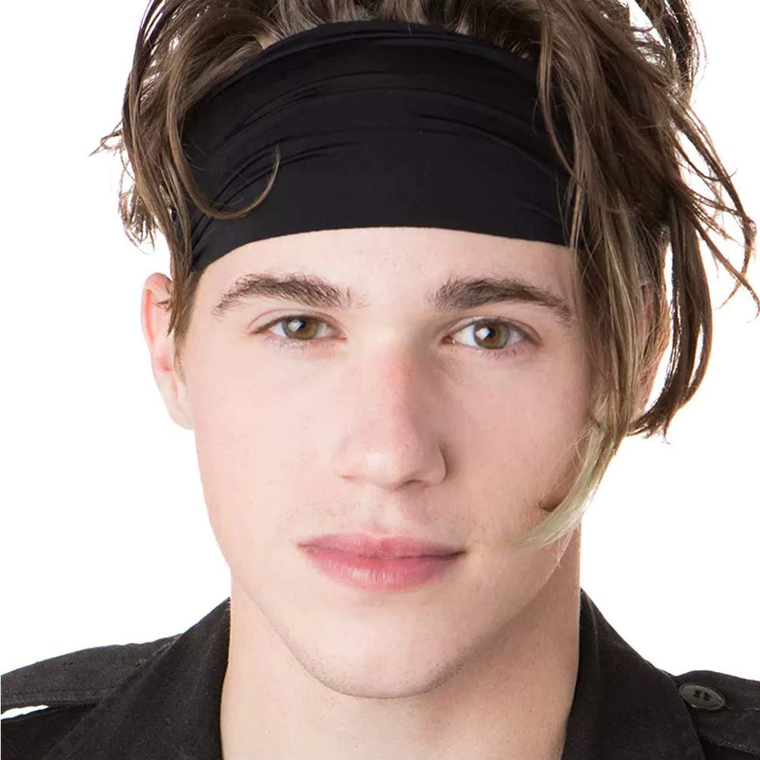 6 Pack Sports Headbands for Men, OFFTESTY Lightweight Mens Hairband Stretchy Moisture Wicking Workout Sweatbands