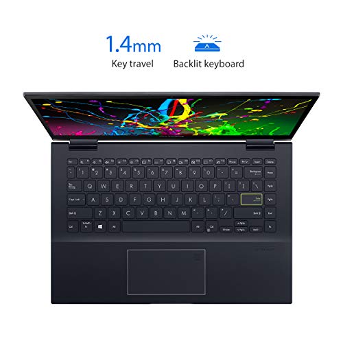 ASUS VivoBook Flip 14 Thin and Light 2-in-1 Laptop, 14β FHD Touch Display, AMD Ryzen 5 5500U, 8GB RAM, 512GB SSD, Stylus, Fingerprint Reader, Windows 11 Home, Bespoke Black, TM420UA-DS52T