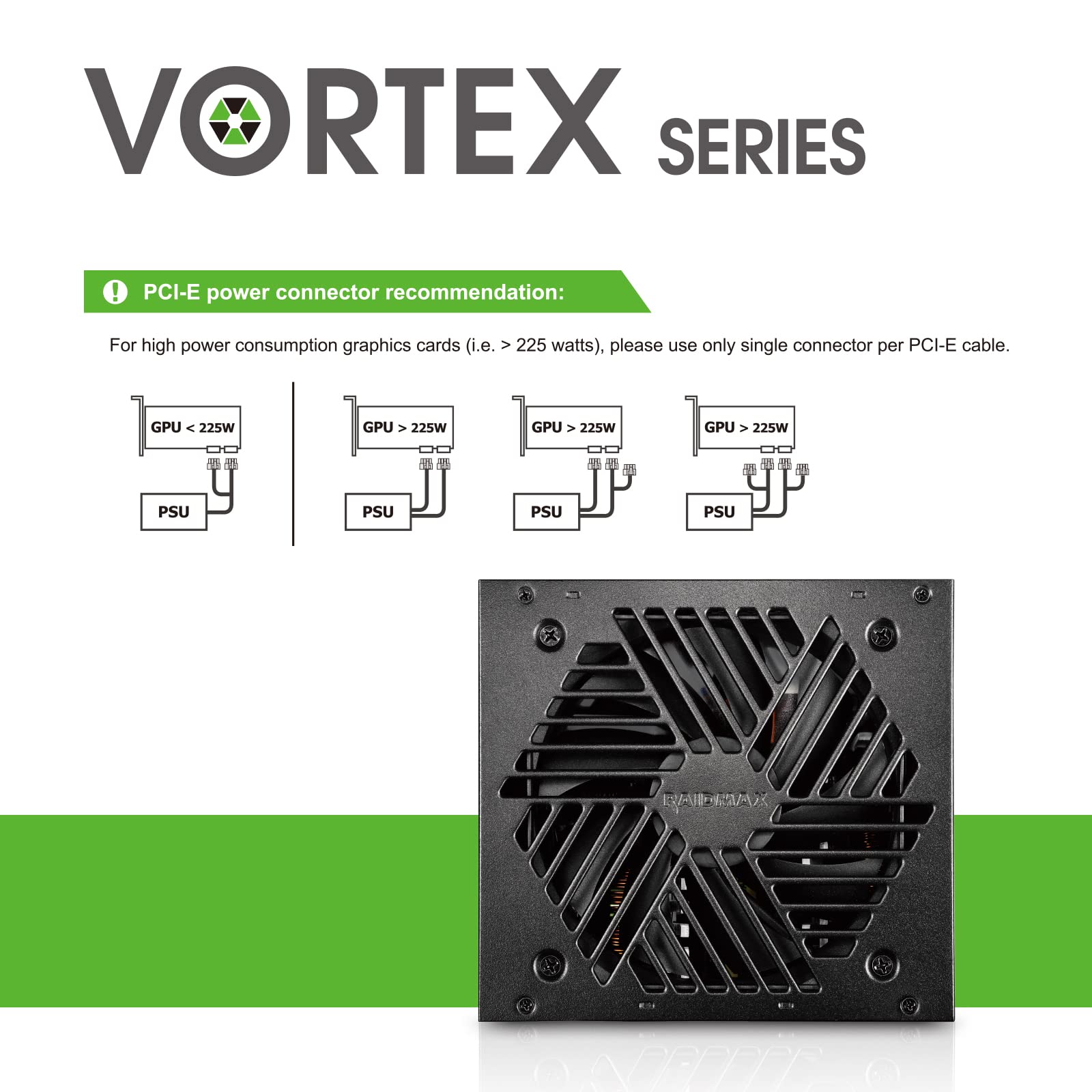 RAIDMAX V Series 800watts 80 Plus Certified Power Supply ATX 12V v2.3 / EPS 12V 120mm Quiet Fan Compatiable with nVidia GeForce and AMD Radeon (800ACV)
