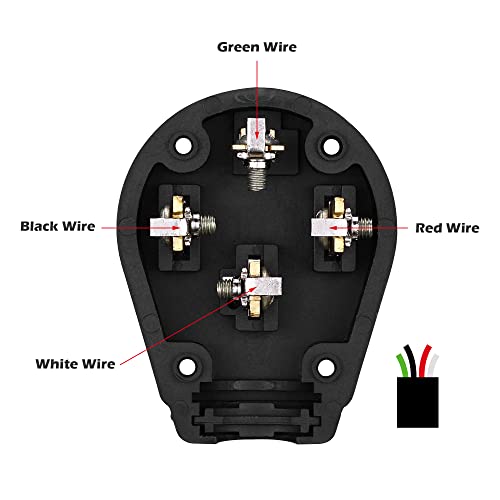 50A Power Plug, NEMA 14-50P 50A Electric Plugs, AC 125V/ 250V Grounding 3 Wire 4 Prong Straight Blade Plug,Male Dryer Plug Welder Plug