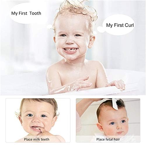 First Curl and First Tooth Keepsake Box for Kids Metallic Engraved Cute Shape, Silver Tooth Holder, Tooth Collection Organizer, Great Gift Idea for Babies to Keep The Childhood Memory (Book)