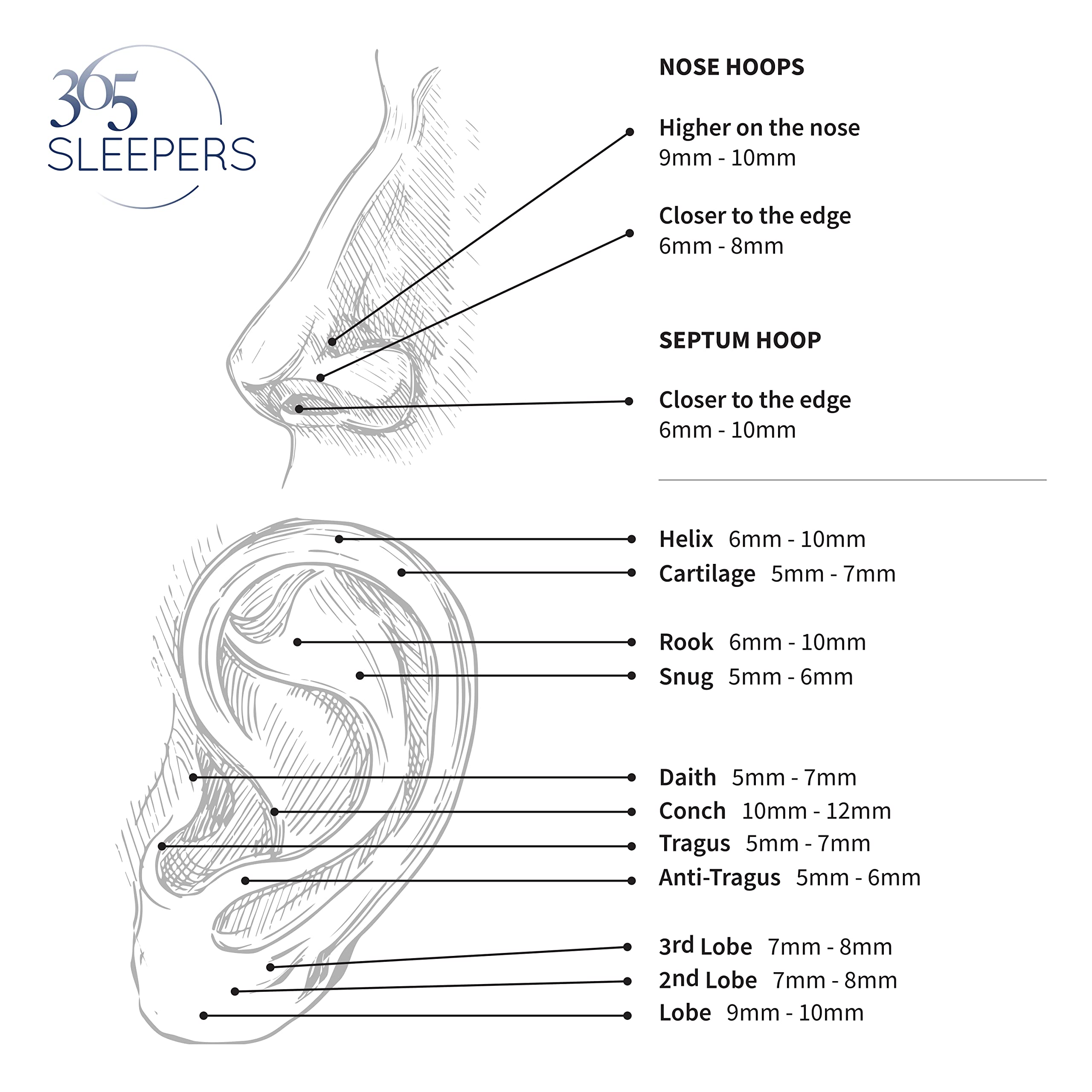 365 Sleepers 16G Surgical Steel 8mm 10mm Gem Hinged Hoop Segment Nose Ring Helix Tragus Septum Earring Unisex Body Piercing Jewelry