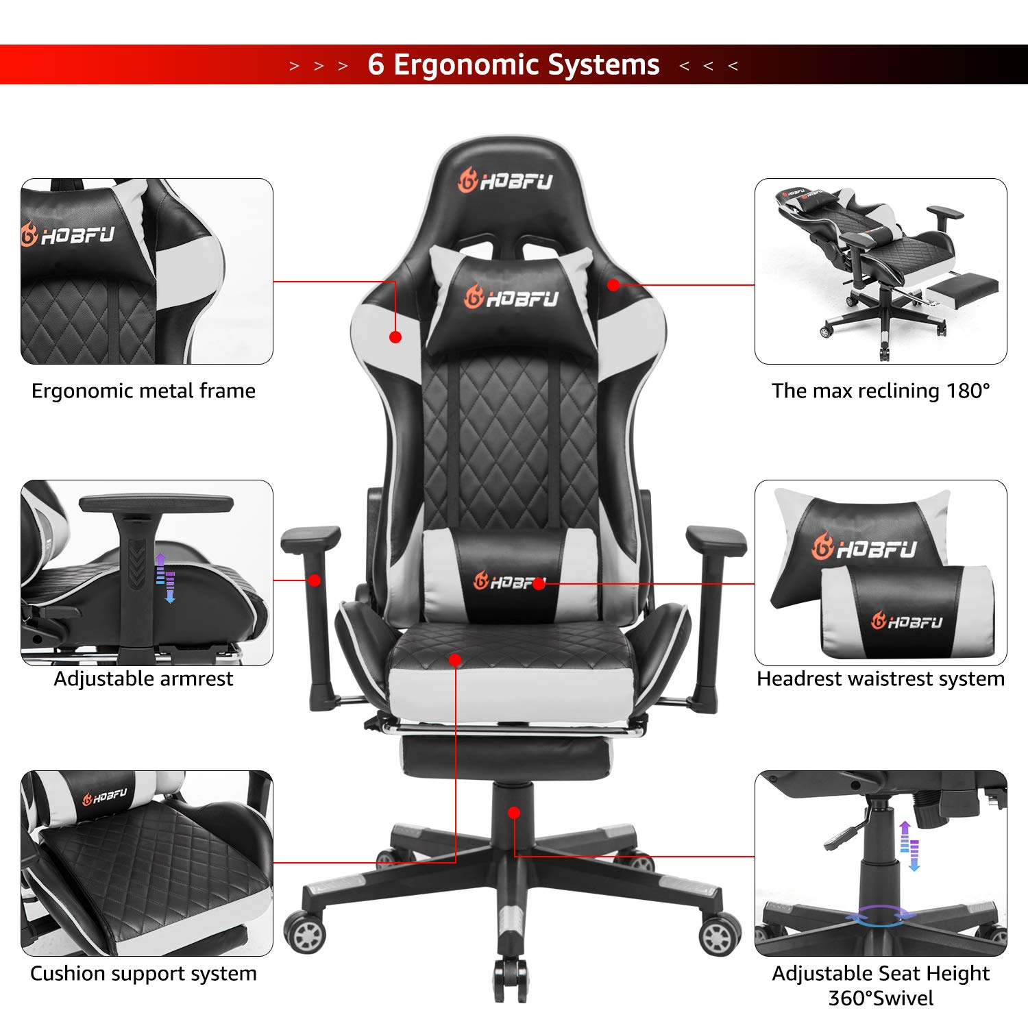 Arozzi Verona V2 Ergonomic Computer Gaming Chair Office Chair with High Backrest Recliner Swivel Tilt Rocker Adjustable Height and Adjustable Lumbar and Neck Support - Black