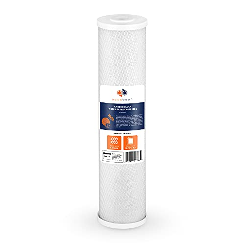 Aquaboon 5 Micron 20" x 4.5" CTO BB Carbon Block & Sediment Replacement Filter Cartridges Set | 2 set, 4 packs FC25BX4, 32-450-20-GREEN, EP20-BB, 2C-20BB, 155358-43, DGD-5005-20, 33003117-1