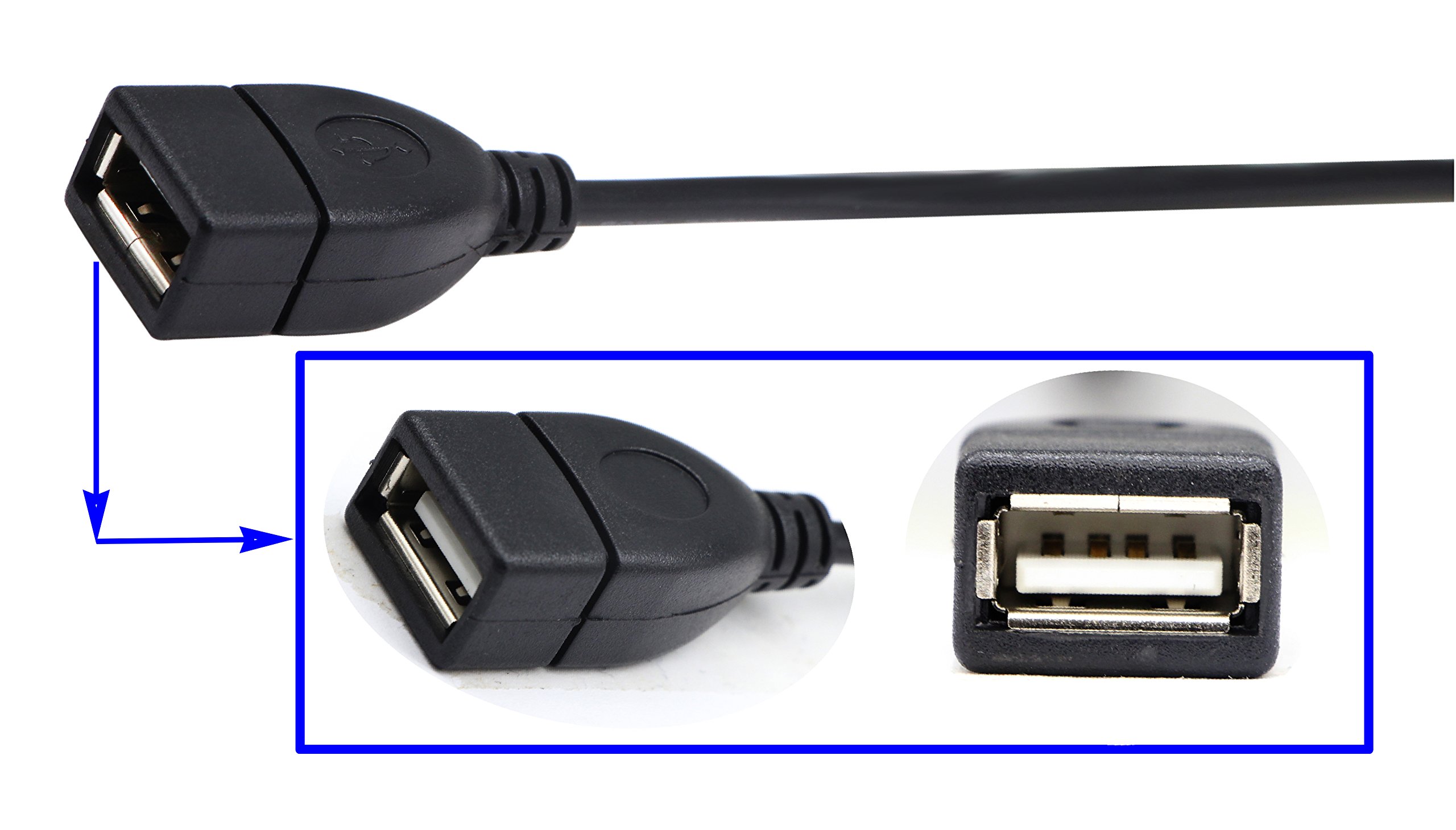 zdyCGTime USB 2.0 AFemale to DC 3.5x1.35mm Female Adapter Cable 5 Volt DC Barrel Power Jack Charging Cable for Tablet, Electronic Dog, Access Control Attendance (28CM/11inch F/F, DC 3.5x1.35mm-2packs)