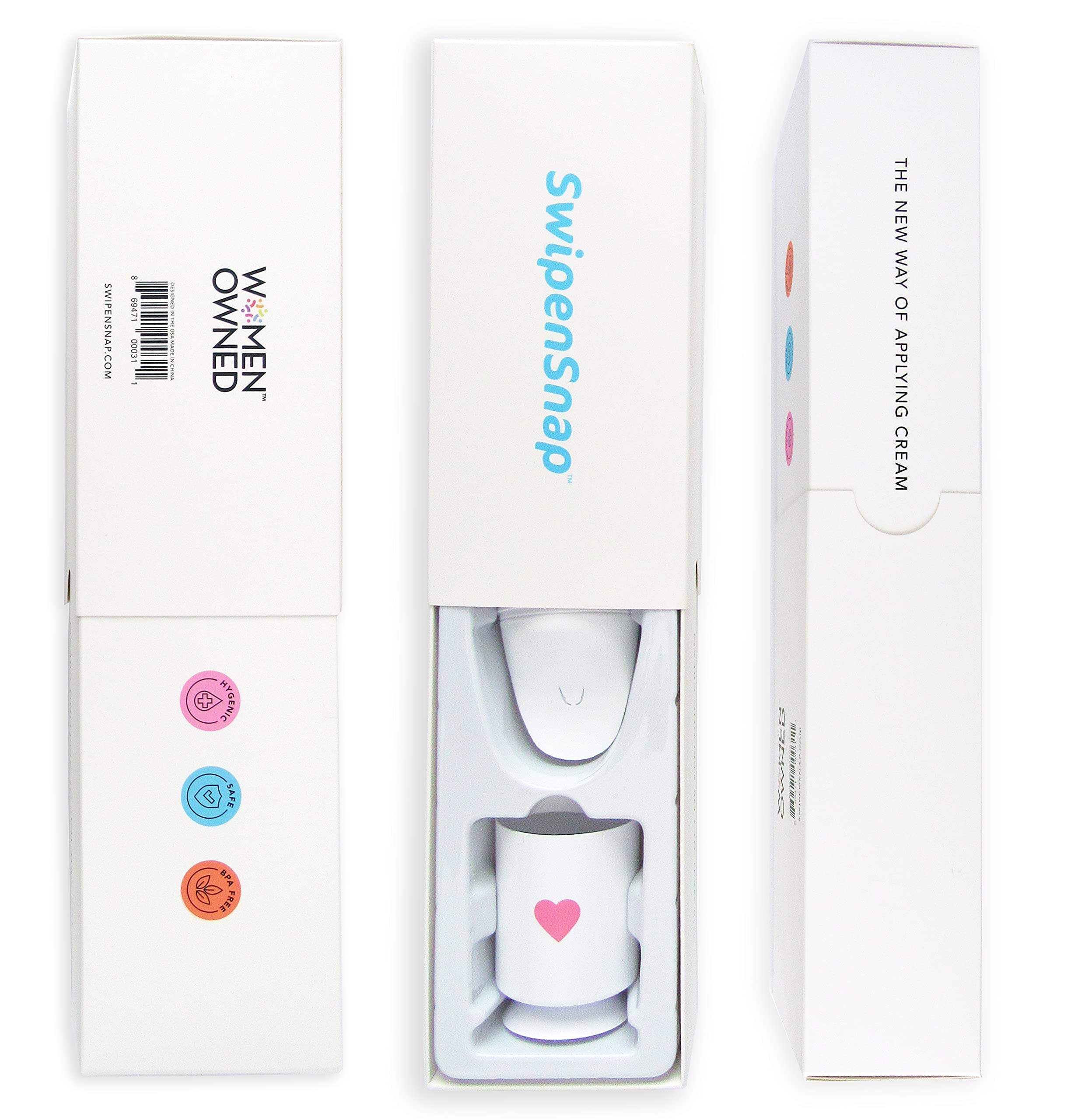 SwipenSnap™ One Hand Cream Applicator “As Seen On Shark Tank” US Utility Patented - Soft Tip Applicator With Suction Based Lid For One Hand Cream Application
