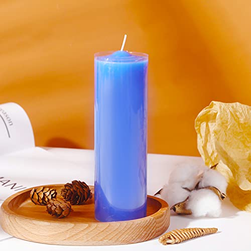4 Pack 2 x 6 Inch Taper Pillar Candles Scented Pillar Candles for Home Restaurants Church Weddings Party Suppies,Blue