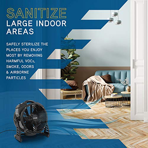 XPOWER M-25 Air Neutralizing Fan, Axial Air Mover w/Ozone Generator, O3 Machine, Commercial, High Capacity, Large Areas, Sanitization, Odor Removal