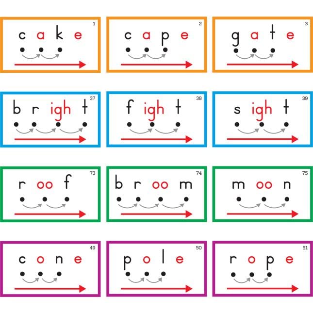 Really Good Stuff Tap and Blend Long Vowel Cards - 168 Cards