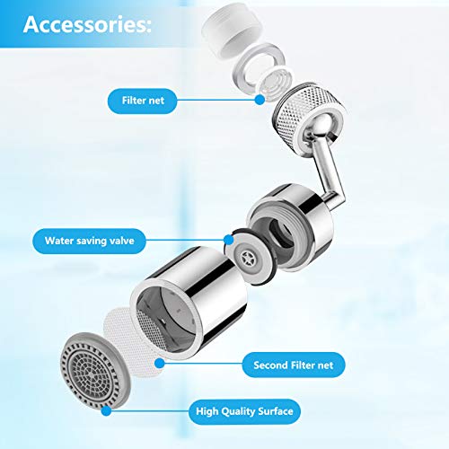 720 Degree Swivel Sink Faucet Aerator ,Swivel Sink Easy Install,for Face Washing, Gargle and Eye Flush