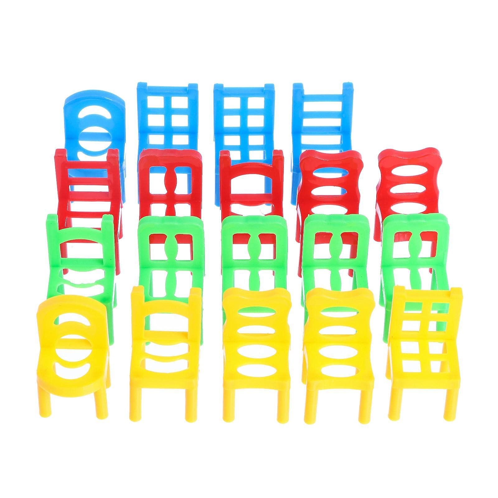 Balancing Chair Game Stacking Chair Games with 18 Mini Chairs & Russian Instruction - Night Games for Children Development - Russian Board Game