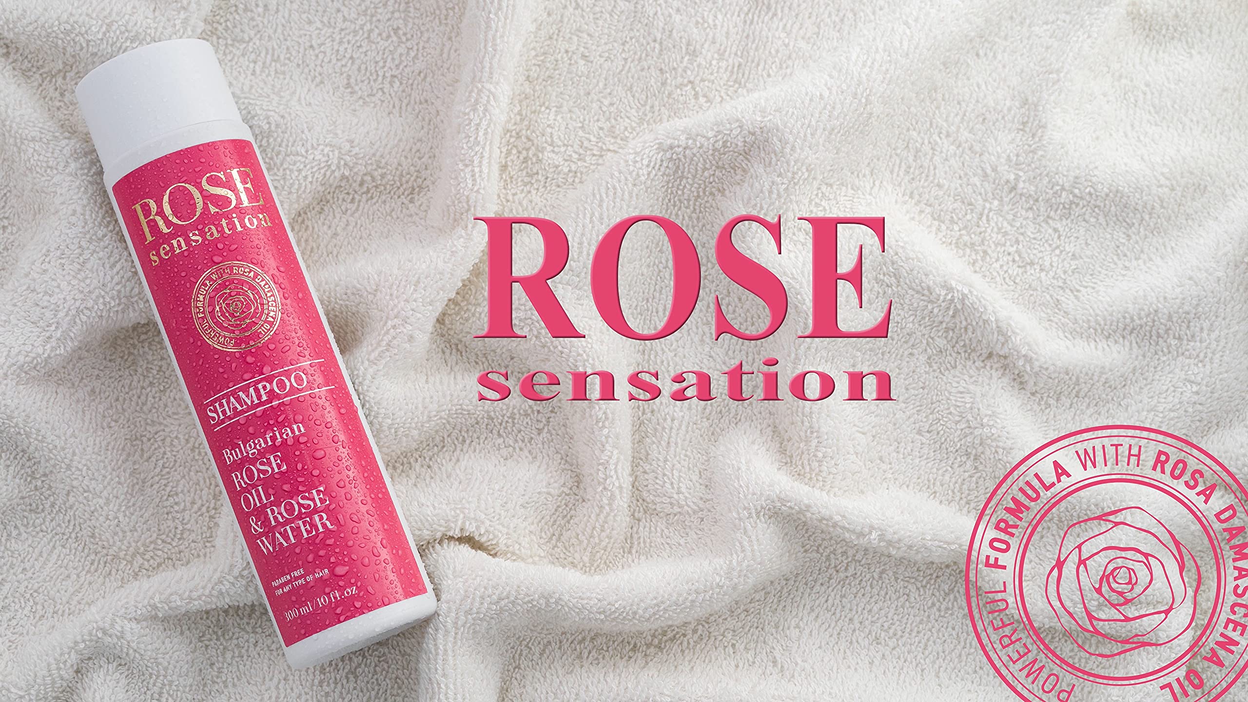Rose Sensation Shampoo, 10 oz - Natural Moisturizing Hair Care for Strength & Growth