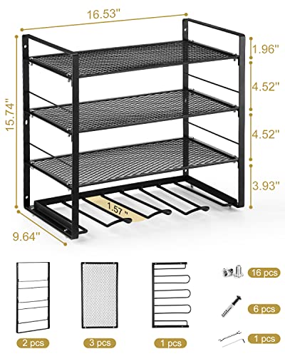 HAVEDAWN 4 Layers Power Tool Organizer, Larger Capacity, Tool Organizers and Storage, Drill Holder Wall Mount, Tool Storage Rack for Garage Pegboard, Cordless Drill Charging Station,Father's Day Gifts