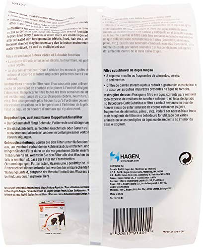 Dogit Replacement Drinking Water Fountain Filters, 3-Pack โ Replacement Filters for Dogit Fresh & Clear Drinking Water Fountain and ZEUS H2EAU Elevated Dog and Cat Drinking Water Fountain
