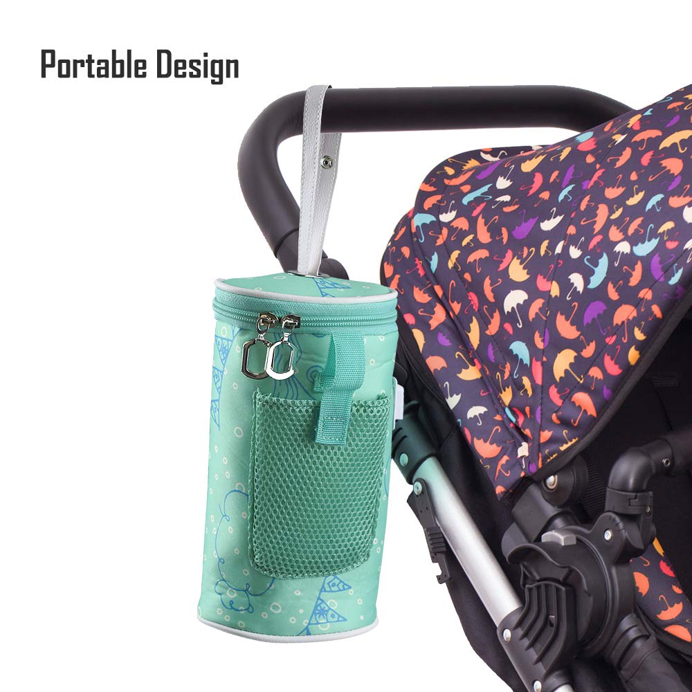 Topwon Baby Milk Bottle Warmer Bag Portable USB Breast Milk Keep Warm Bag Insulated Baby Bottle Tote Bag for Outside Walk, Shopping, Travelling