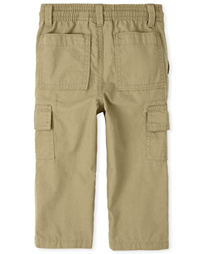 The Children's Place Baby Boys and Toddler Boys Pull On Slim Cargo Pants, Flax, 4T
