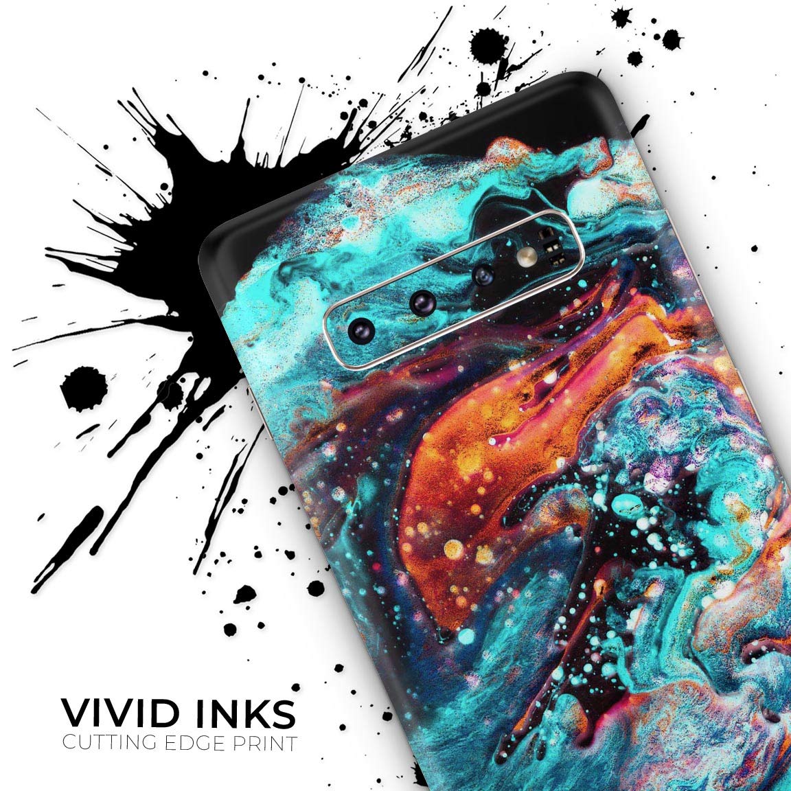 DesignSkinz Liquid Abstract Paint V21 Protective Vinyl Decal Wrap Skin Cover Compatible with The Samsung Galaxy S20 (Screen Trim & Back Glass Skin)