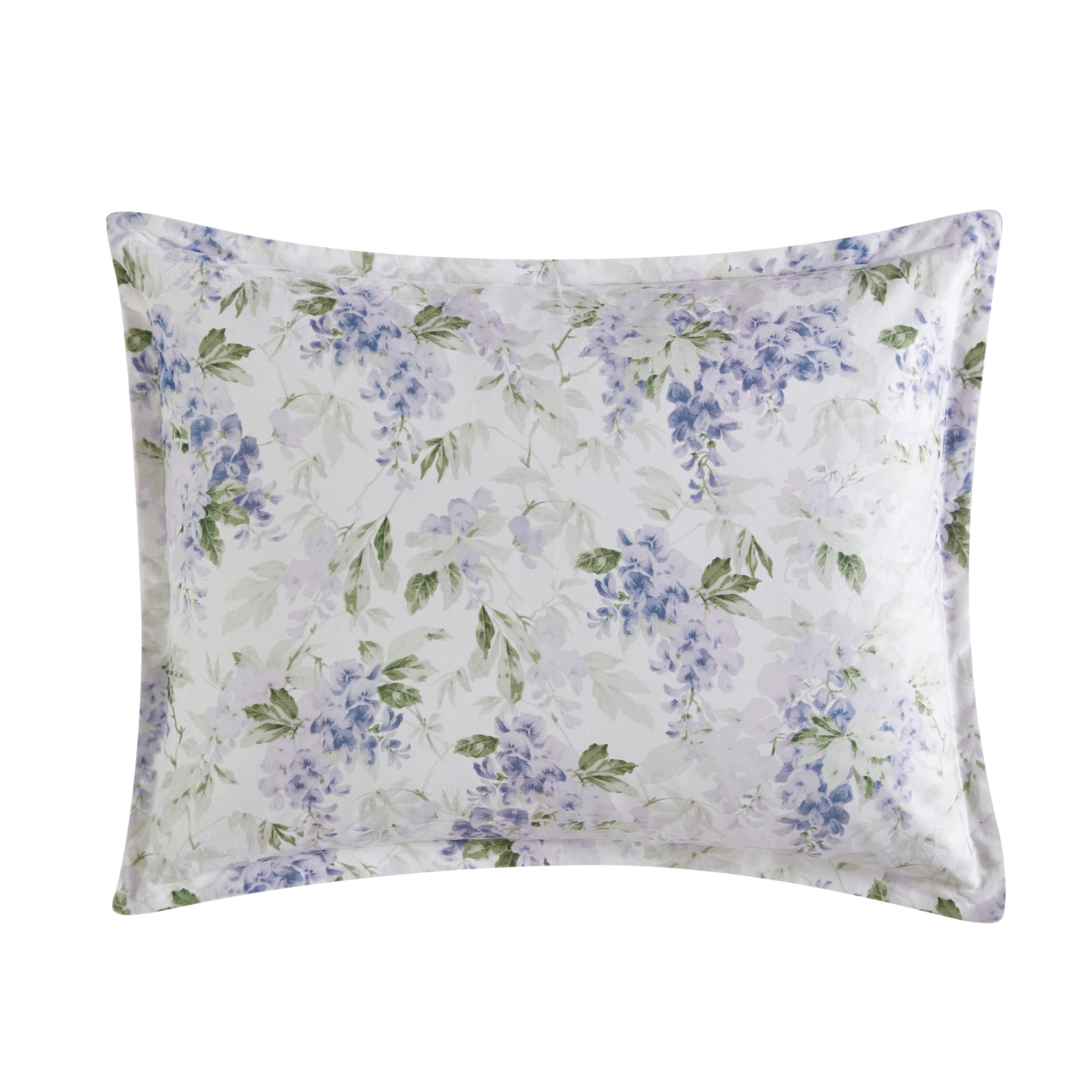 Laura Ashley- King Duvet Cover Set, Plush Velvet Bedding Set, Designer Home Decor (Wisteria Lavender, King)