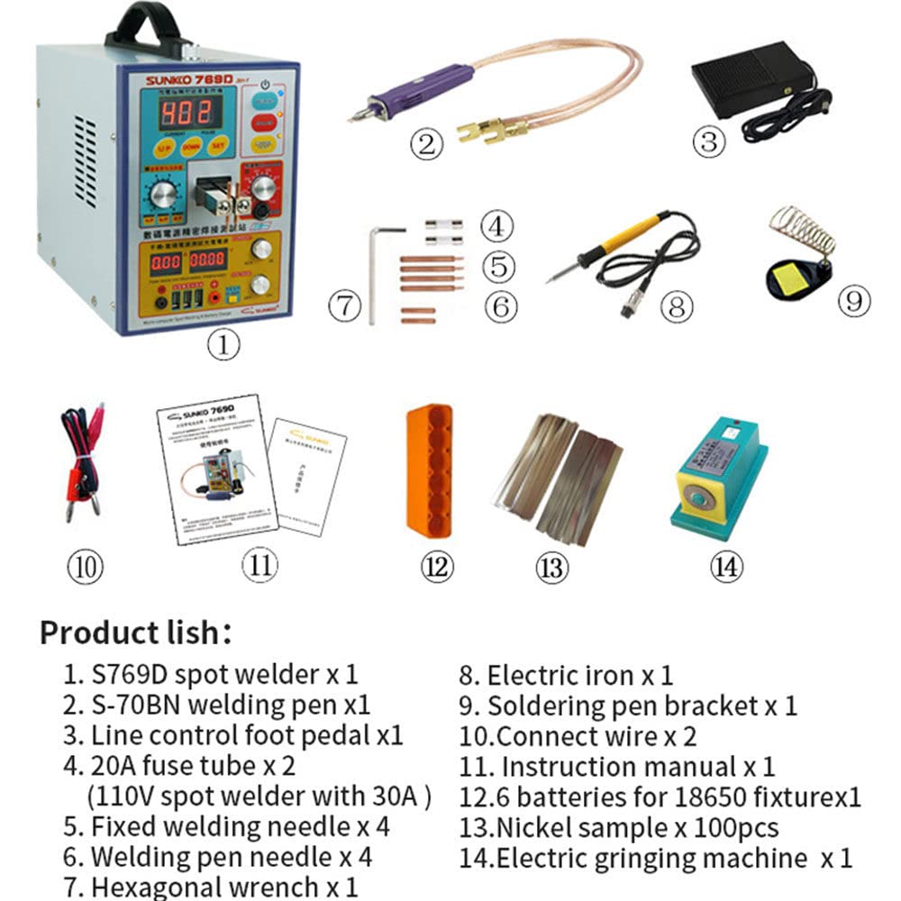 769D spot welder 3.2KW induction delay touch welding machine small 18650 lithium battery spot welding machine,for Welding Lithium-ion Battery Pack,110V-220V