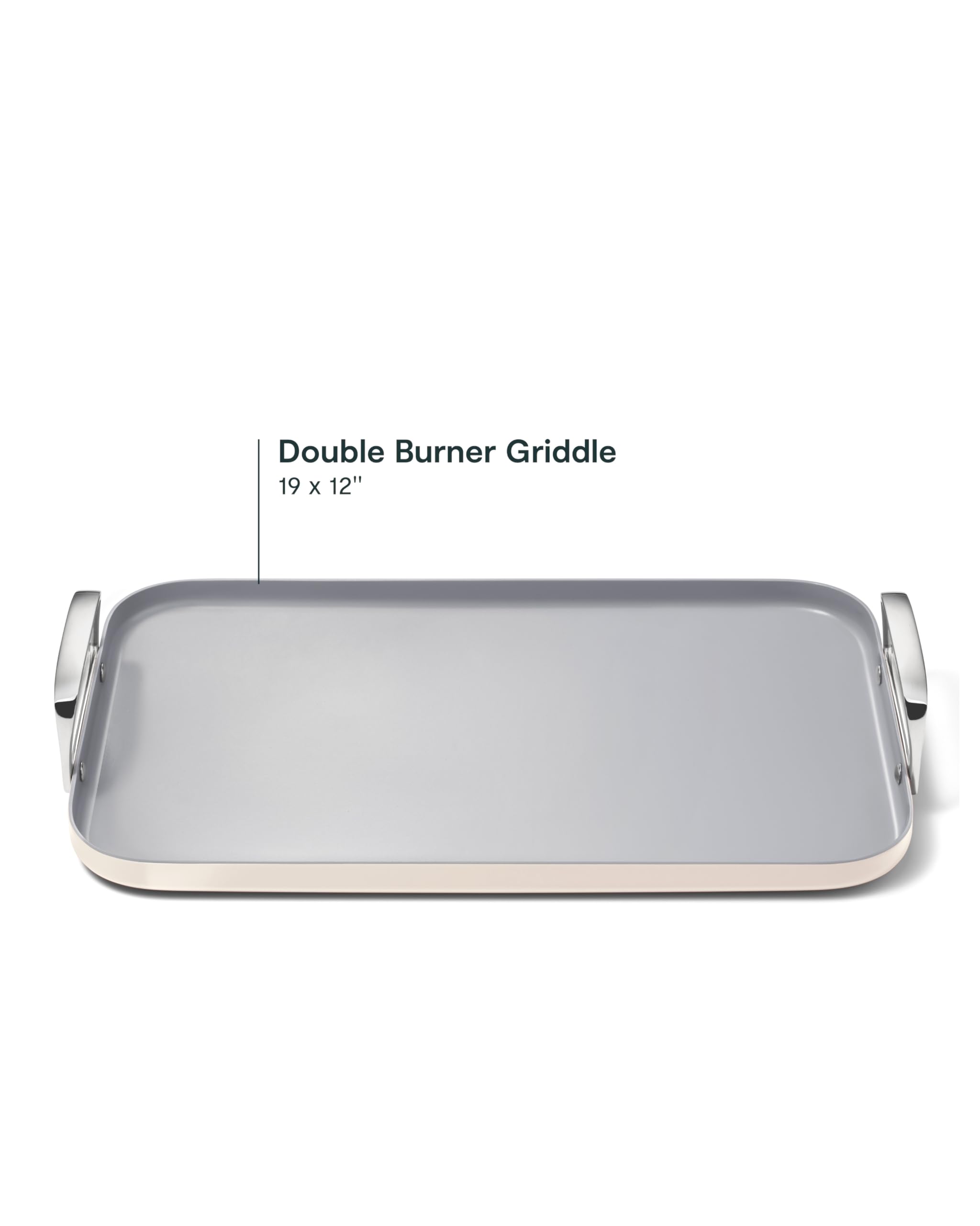Caraway Double Burner Griddle - 19x12” Griddle Pan - Non-Stick Ceramic Coated - Non Toxic, PTFE & PFOA Free - Oven Safe & Compatible with All Stovetops - Cream