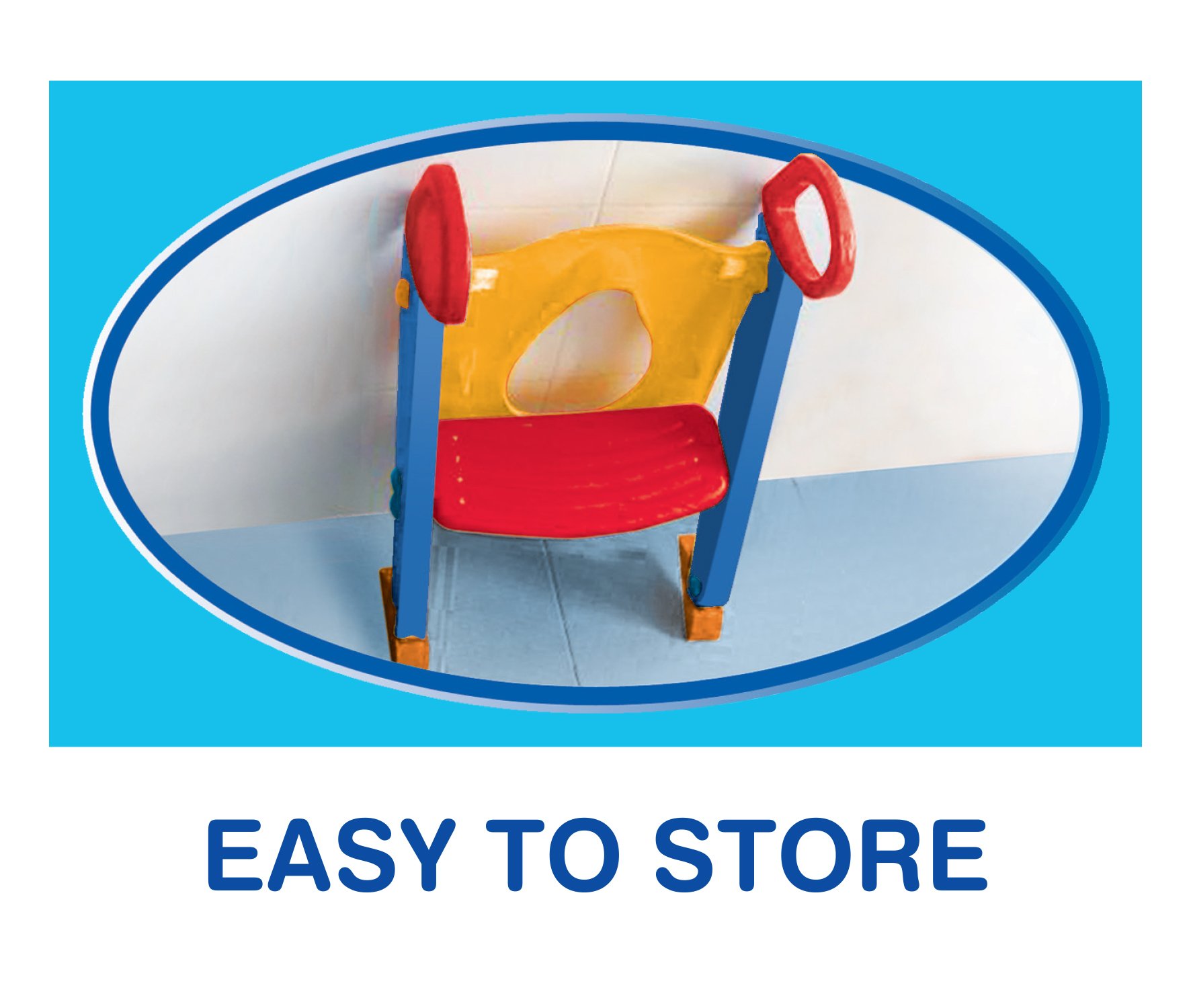 Chummie Joy 6 In 1 Portable Potty Training Ladder Step Up Seat For Boys And Girls With Anti-Skid Feet, Adjustable Steps, Comfortable Potty Seat And Handrail,Multi-Color