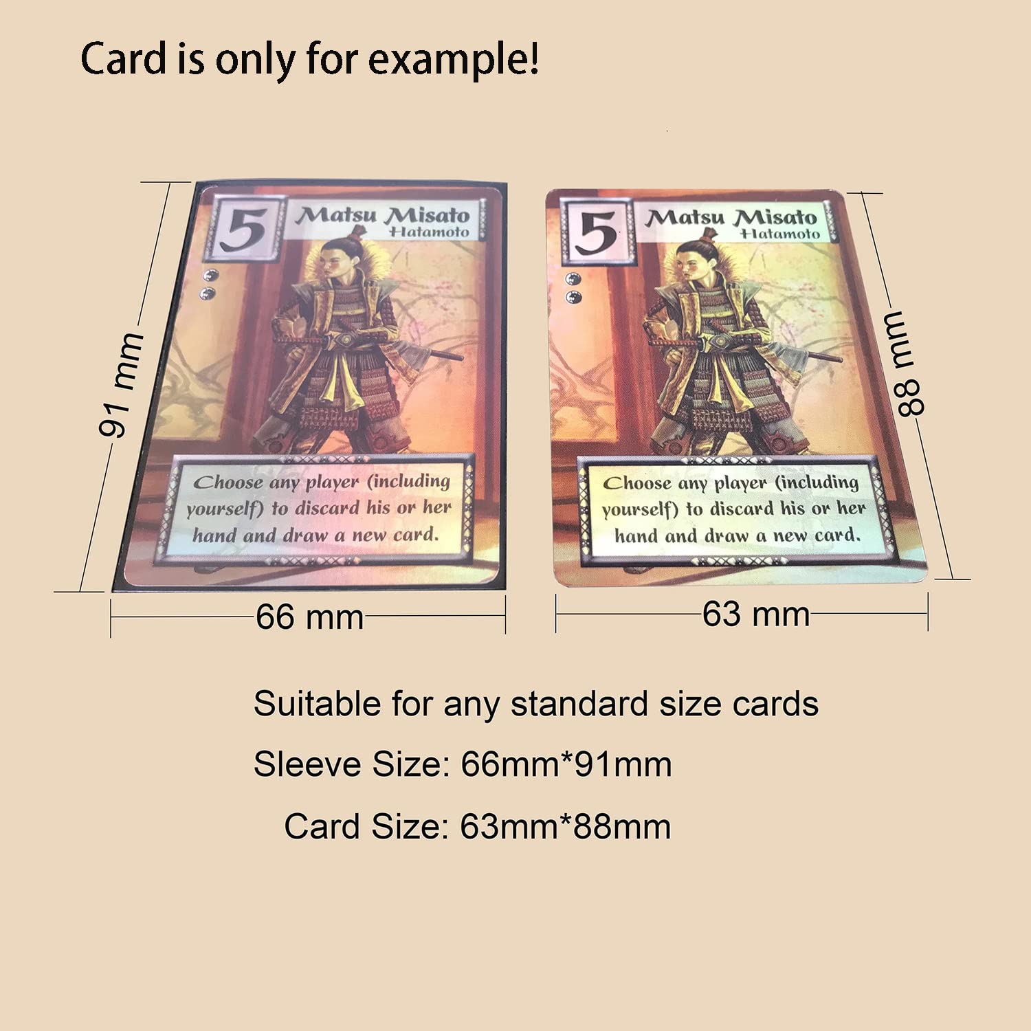 50PCS Outer Card Sleeves for Standard Size Cards Game Cards Idol Photos Protector (66x91mm) (Yellow)