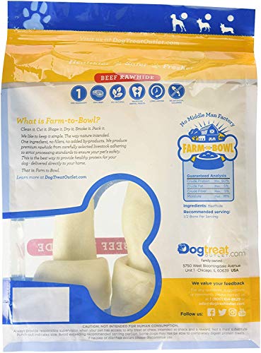 Dog Rawhide Bones Bulk Pack of 3 Natural Rawhide Protein Treats Knot Bone Chews Medium