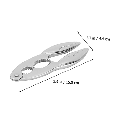 BESTonZON 1pc Crab Claws Nut Opener Lobster Knife Seafood Tool Kit Practical Crab Grip Zinc Alloy Crab Clamp Eating Crab Grip Zinc Alloy Sheller Eat Crab Silver Nut Crab Grip Kitchen Gadget