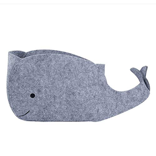 NUOBESTY Collapsible Storage Bin Collapsible Storage Bin Felt Toy Bin Nursery Storage Basket Whale Shape Foldable Sundries Organizer for Kids Room Home Decor Foldable Storage Bin Felt Storage Basket