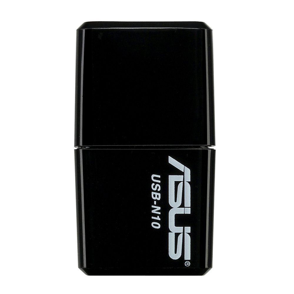 ASUS (USB-N10) wireless-N USB Adapter (150Mbps Transmit / 150Mbps Receive) with fast USB2.0 Interface, software WPS Button Support, Black