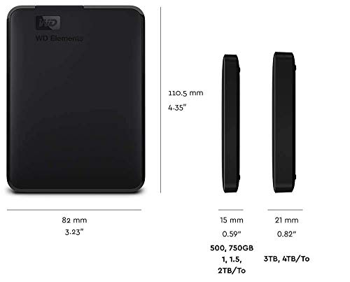 Western Digital 1TB Elements Portable External Hard Drive - USB 3.0 - WDBUZG0010BBK-WESN (Renewed)