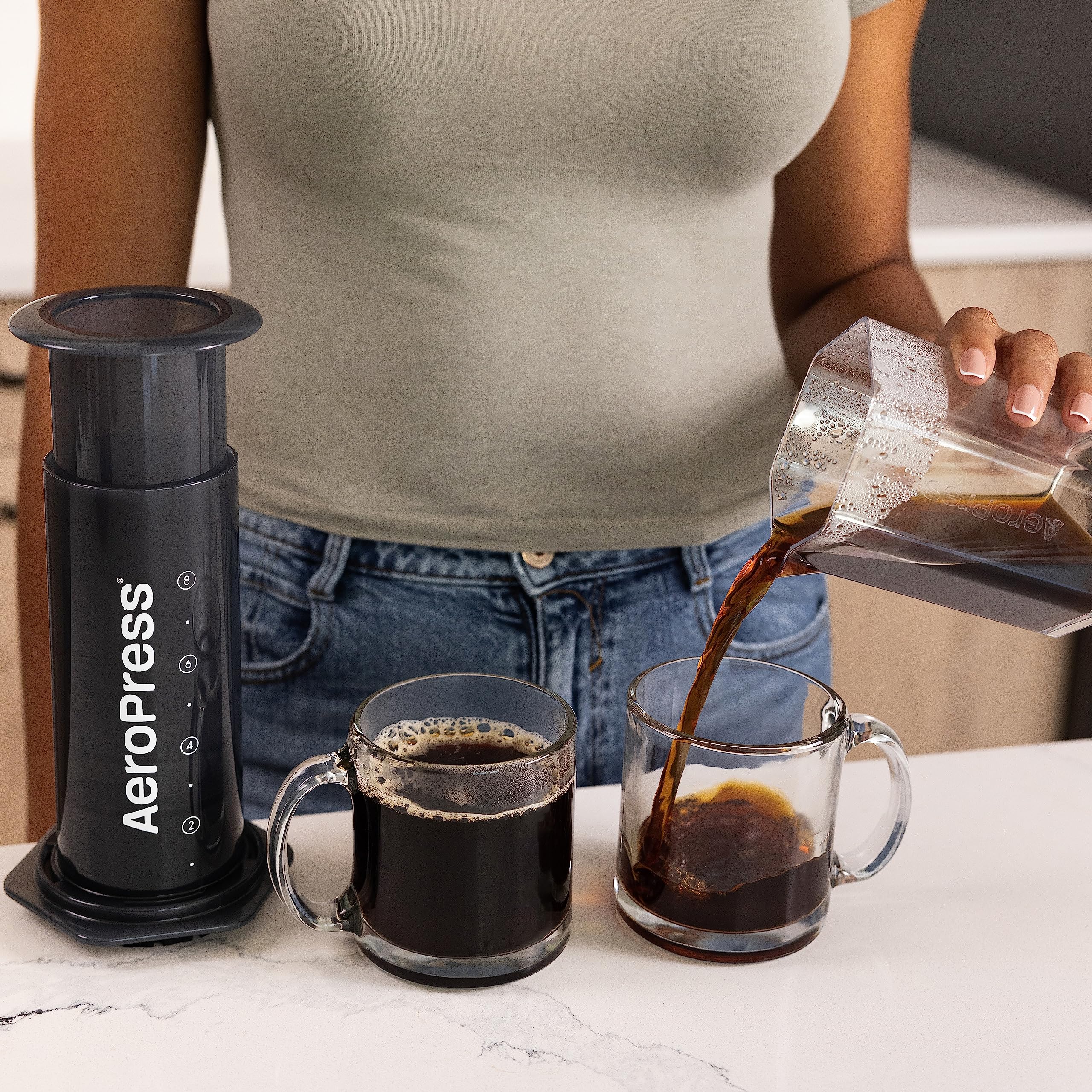 Aeropress XL Coffee Press β 3 in 1 brew method combines French Press, Pourover, Espresso. Full bodied, smooth coffee without grit or bitterness. Small portable coffee maker for camping & travel