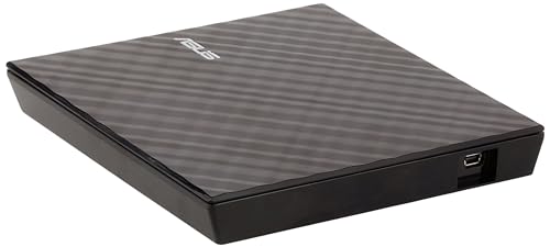 ASUS ASUS LITE Portable USB 2.0 Slim 8X DVD/ Burner +/- Rewriter External Drive, Compatible with both Mac & Windows, Black (SDRW-08D2S-U/BLK/G/AS)