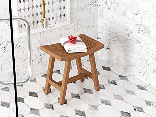 AquaTeak Patented 18" Asia Lotus Teak Shower Bench