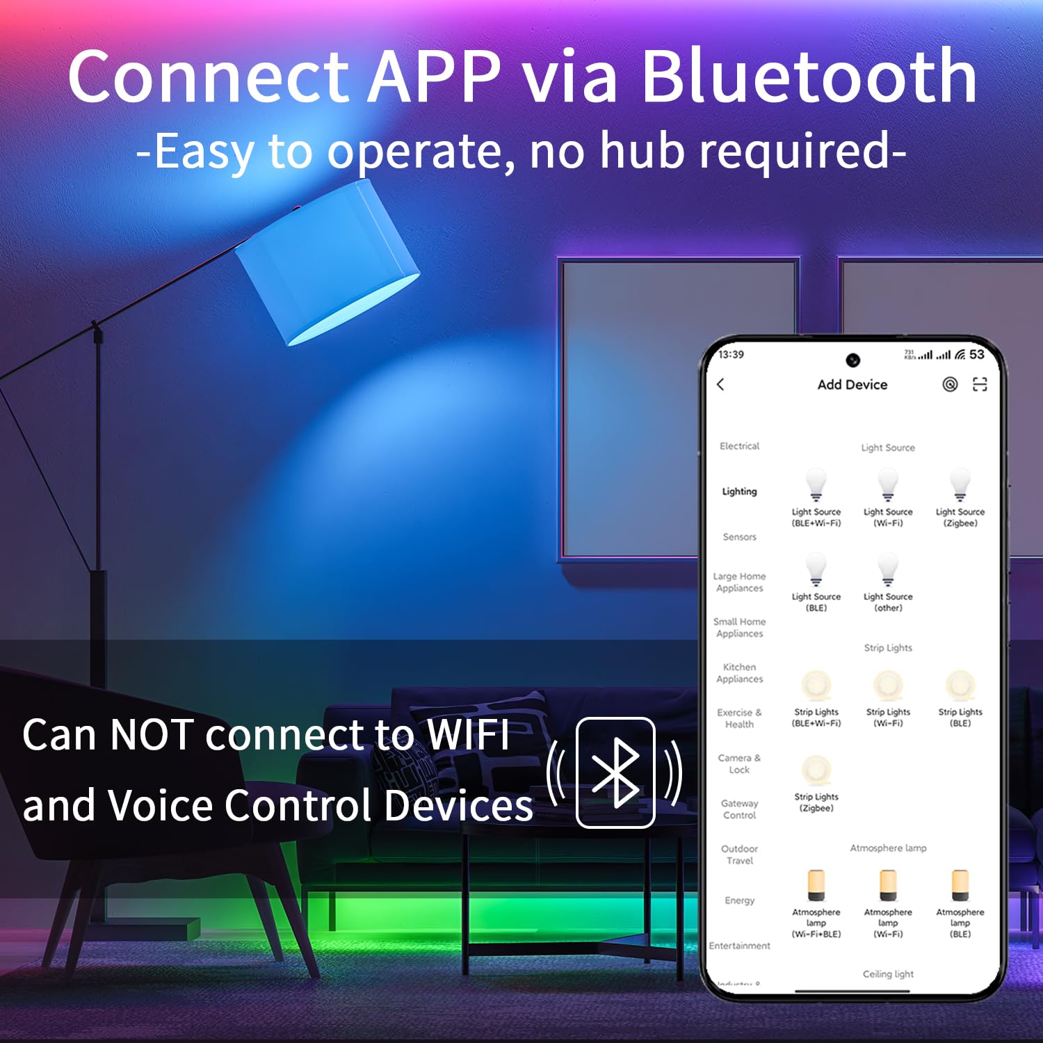 XFOX Bluetooth Tuya Smart Life App Light Bulb, A19 E26 LED Bulbs Dimmable and CCT + Full RGB Color Changing Lighting Bulbs 800LM 60W Equivalent 1 Pack(Don't Support WiFi/Alexa)