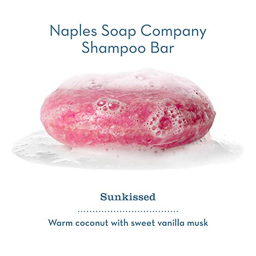 Naples Soap Company Solid Shampoo Bar for All Hair Types – Eco-Friendly, Free of Parabens, Alcohol, Pthalates – Handmade, pH Balanced, Hydrating Haircare, Lasts 50-75 Uses – Sunkissed, 1.75 oz