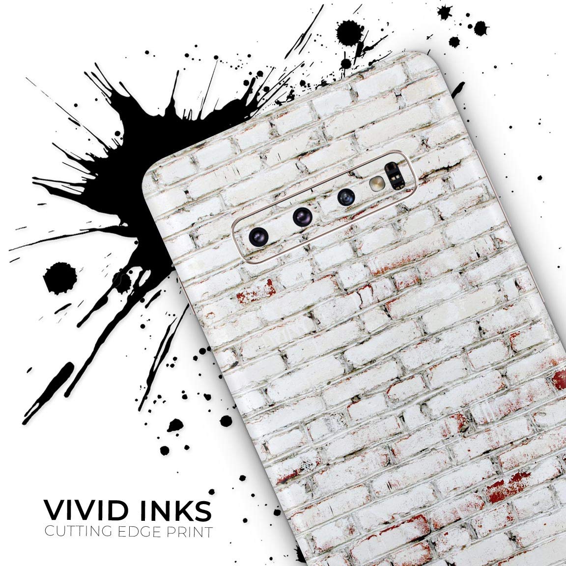 DesignSkinz Grungy Red & White Brick Wall Protective Vinyl Decal Wrap Skin Cover Compatible with The Samsung Galaxy S20 (Screen Trim & Back Glass Skin)