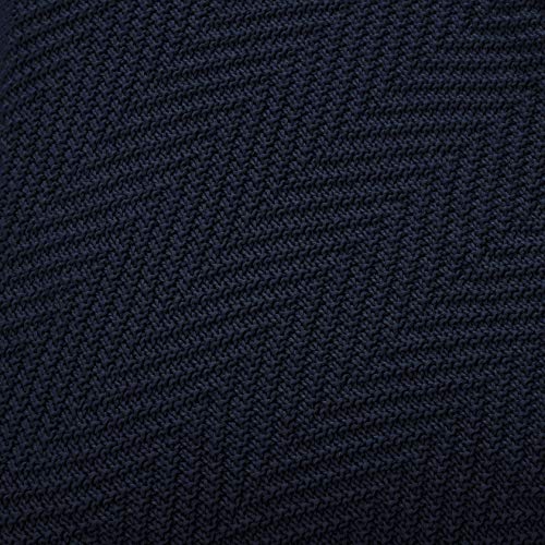 Longhui bedding Fringe Knit Cotton Throw Blanket, 50 x 60 Inch Decorative Knitted Cover with 6 Inches Tassels, Bonus Laundry Bag β 2.5lb Weight, Couch Blankets, Dark Navy Blue