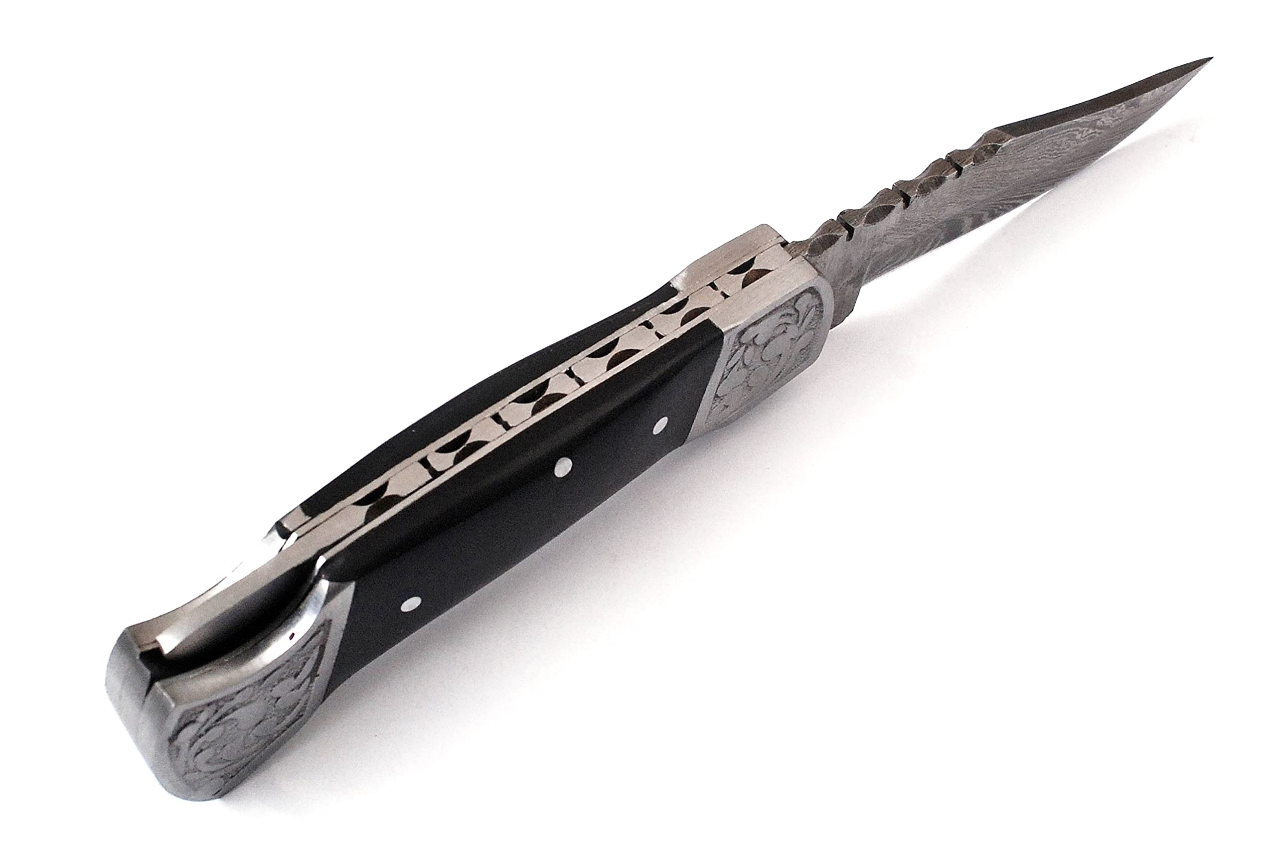 2401 Pocket Knife 4 Pcs Set 6.5" Handmade Damascus Folding Knife Back Lock knife Damascus Hunting Knife with Sheath Damascus Pocket Knife for men 100% Prime Quality