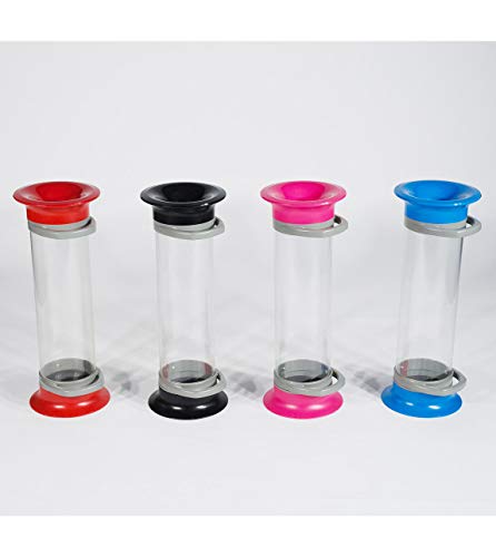Glasdon C-Thru 15Q Battery Collection Tube (Red) β Recycling Bin for Used Batteries - Transparent & Red Polycarbonate β 15Q Battery Recycling Container