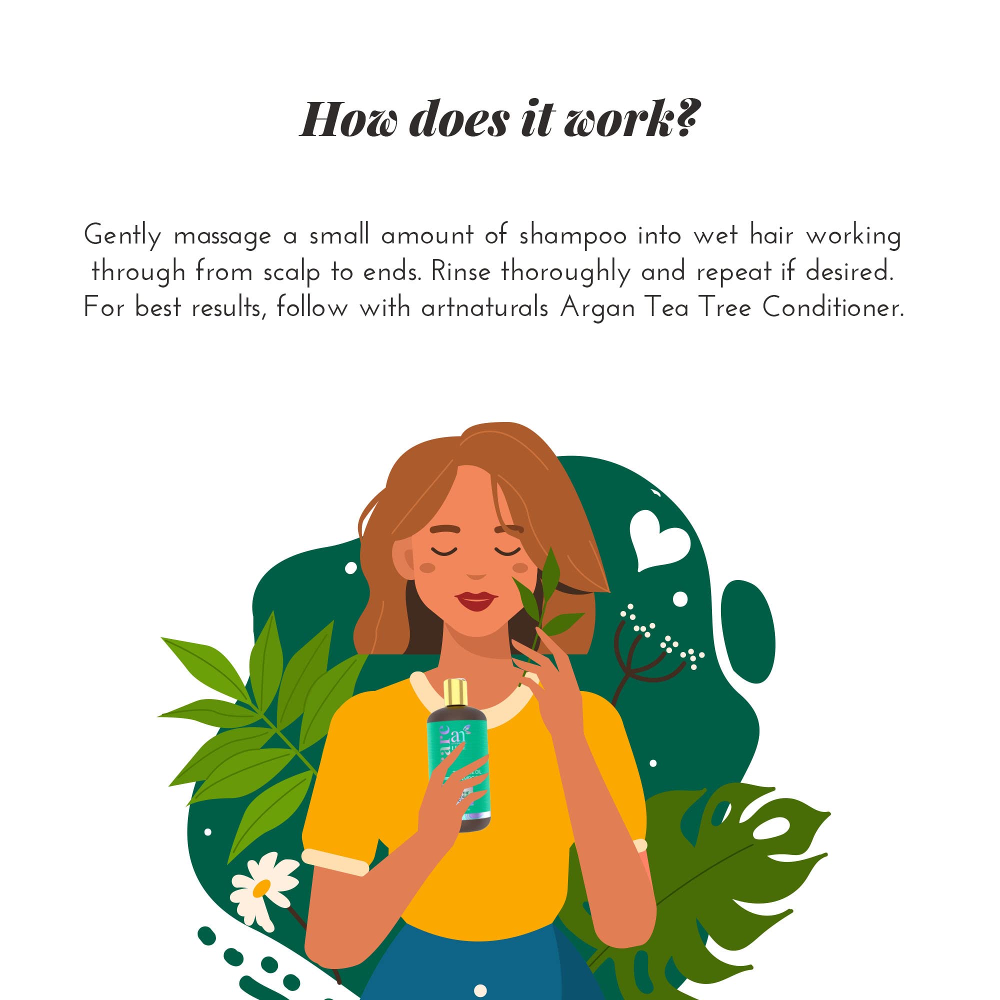 Artnaturals LUXE Tea Tree Shampoo - (16 Fl Oz / 473ml) - Sulfate Free β Made with 100% Pure Therapeutic Grade Tea Tree Essential Oil for Dandruff and Itchy Scalp