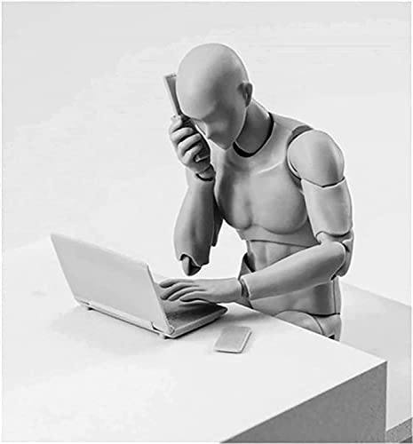CUYUFIA Action Figures Body-Kun DX & Body-Chan DX PVC Model SHF(Grey Color) with Box Drawing Figure Models for Artists (Male+Female)