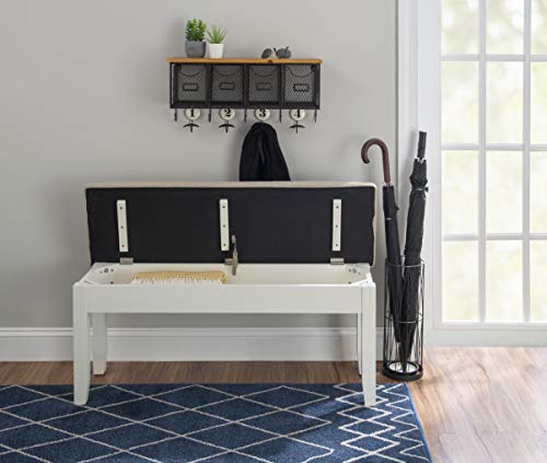 Powell Company Jane White and Beige Dining Storage Compartment by Powell Bench
