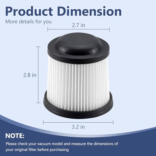 4 Pack PVF110 Replacement Filter for Black and Decker Handheld Pivot Vacuums PHV1810, PHV1210, PHV1410, BDH2000PL, BDH2020FLFH, BDH1620FLFH, Part # 90552433, Washable Hand Vac Filters