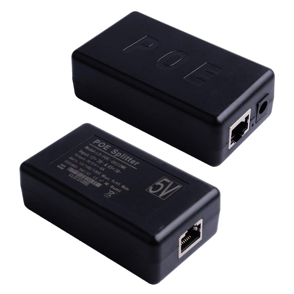 GeeekPi USB-C PoE Splitter Gigabit, PoE to USB-C 5V 4A Power Supply 48V to 5V IEEE802.3af Power Over Ethernet to USB Type-C Adapter for Raspberry Pi 4B/3B+/3B, Tablets, Dropcam